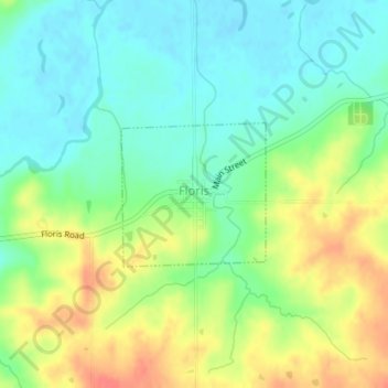 Floris topographic map, elevation, terrain