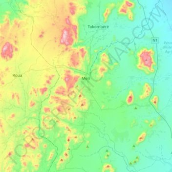 Meri topographic map, elevation, terrain