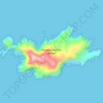 Disappointment Island topographic map, elevation, terrain