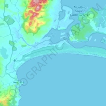 Dolphin Sands topographic map, elevation, terrain