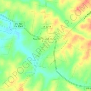 North Middletown topographic map, elevation, terrain