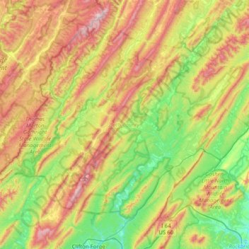 Bath County topographic map, elevation, terrain