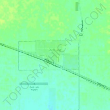 Quill Lake topographic map, elevation, terrain