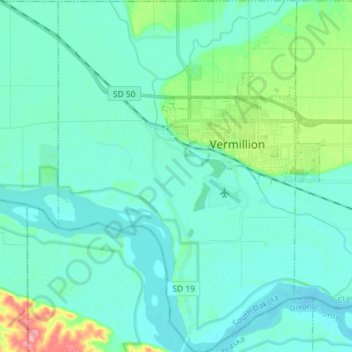 Vermillion Township topographic map, elevation, terrain