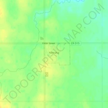 Nemaha topographic map, elevation, terrain