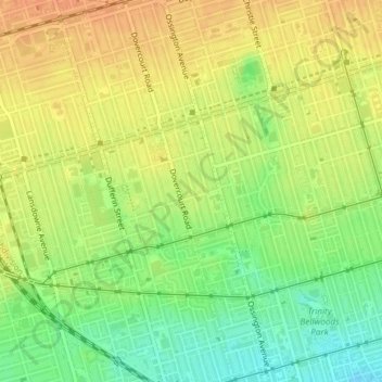 Dufferin Grove topographic map, elevation, terrain