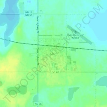 Kulm topographic map, elevation, terrain