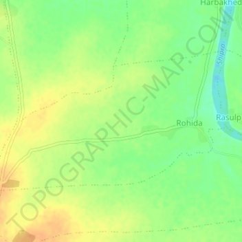 Rohida topographic map, elevation, terrain