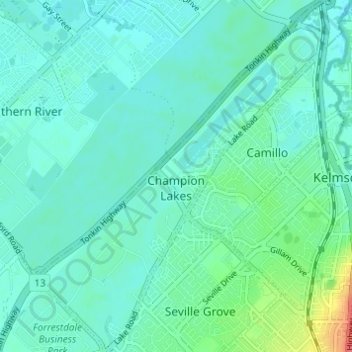 Champion Lakes topographic map, elevation, terrain