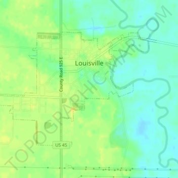Louisville topographic map, elevation, terrain