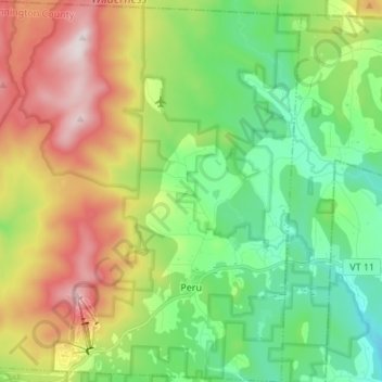 Peru topographic map, elevation, terrain