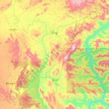 Mong Hsu Township topographic map, elevation, terrain