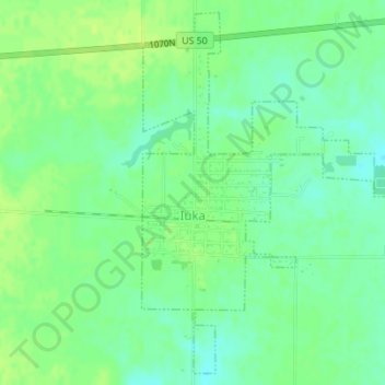 Iuka topographic map, elevation, terrain