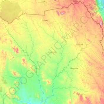 Angónia topographic map, elevation, terrain