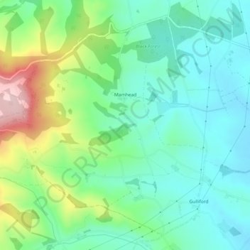 Mamhead topographic map, elevation, terrain