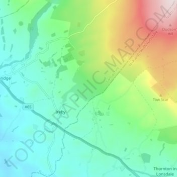 Ireby topographic map, elevation, terrain
