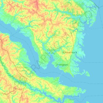 Lancaster County topographic map, elevation, terrain