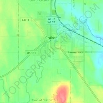Chilton topographic map, elevation, terrain