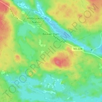 Beaver Dam topographic map, elevation, terrain