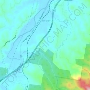 Warrell Creek topographic map, elevation, terrain