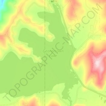 Georgetown Lake topographic map, elevation, terrain