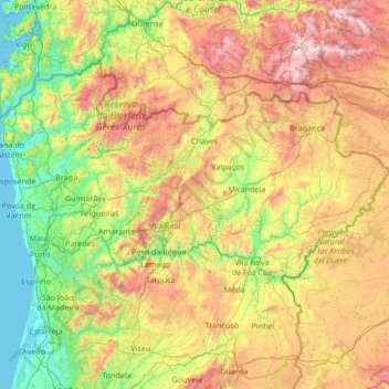 North topographic map, elevation, terrain