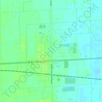 Hemlock topographic map, elevation, terrain