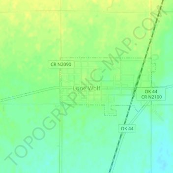 Lone Wolf topographic map, elevation, terrain