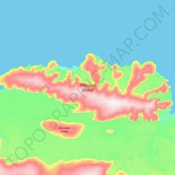 Thurston Island topographic map, elevation, terrain