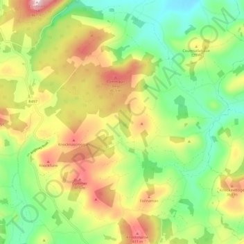 Templederry topographic map, elevation, terrain