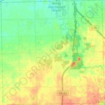 Mundy Charter Township topographic map, elevation, terrain