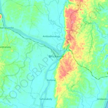 Brickaville topographic map, elevation, terrain