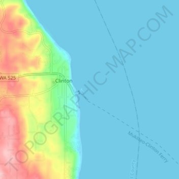 Clinton topographic map, elevation, terrain