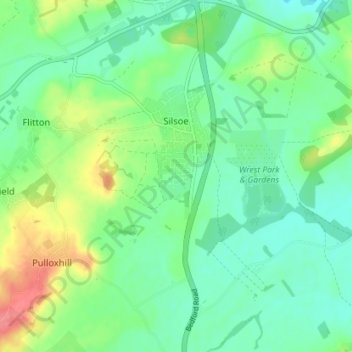 Silsoe topographic map, elevation, terrain