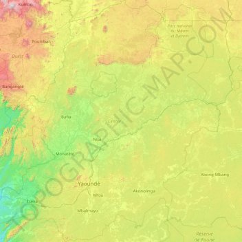 Centre topographic map, elevation, terrain