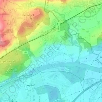 Flumenthal topographic map, elevation, terrain