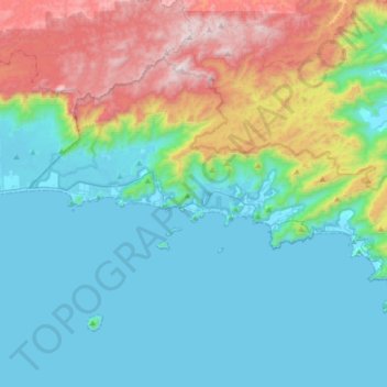 Maresias topographic map, elevation, terrain