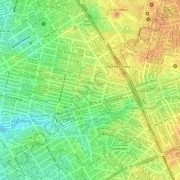 Sacred Heart topographic map, elevation, terrain