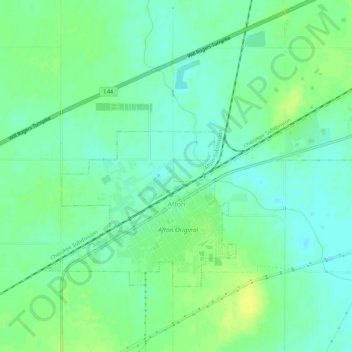Afton topographic map, elevation, terrain