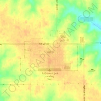 Sully topographic map, elevation, terrain