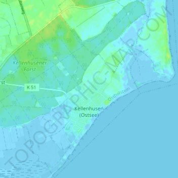 Kellenhusen topographic map, elevation, terrain