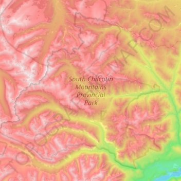 South Chilcotin Mountains Provincial Park topographic map, elevation ...
