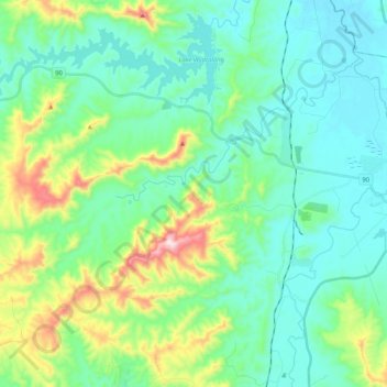 Bromelton topographic map, elevation, terrain