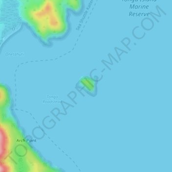 Tonga Island topographic map, elevation, terrain
