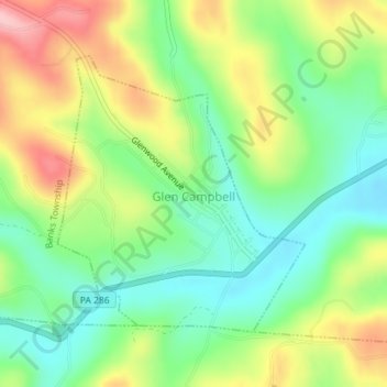 Glen Campbell topographic map, elevation, terrain