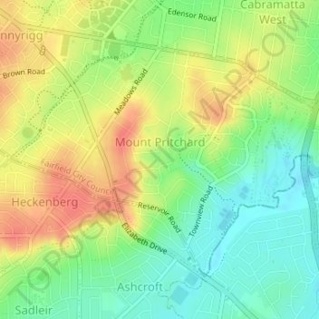 Mount Pritchard topographic map, elevation, terrain