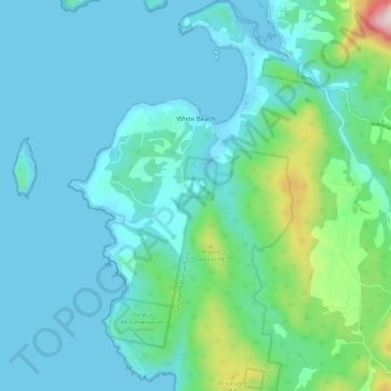 White Beach topographic map, elevation, terrain