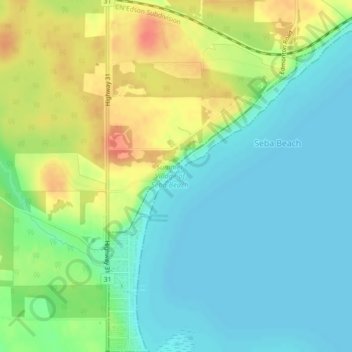 Summer Village of Seba Beach topographic map, elevation, terrain