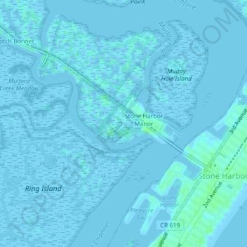 The Wetlands Institute topographic map, elevation, terrain