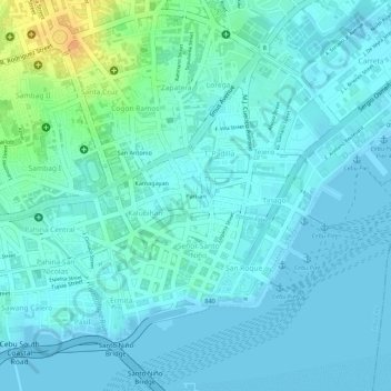 Pari-an topographic map, elevation, terrain